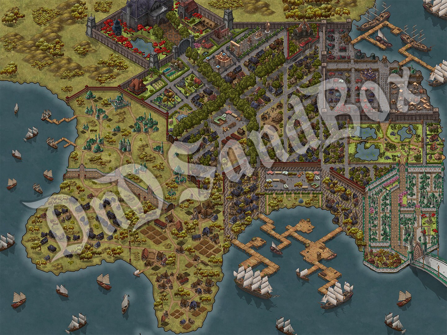 Silverbay Port City Map - Dnd Digital Map - Roll20 Dungeons and Dragons ...