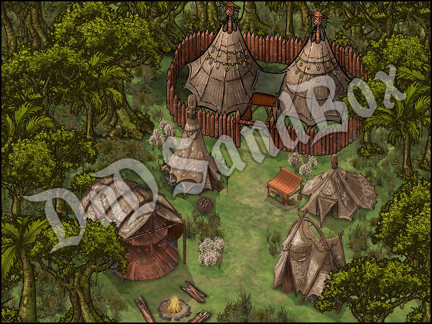 Small Jungle Camp Variants - Dnd Digital Map - Roll20 Dungeons and ...