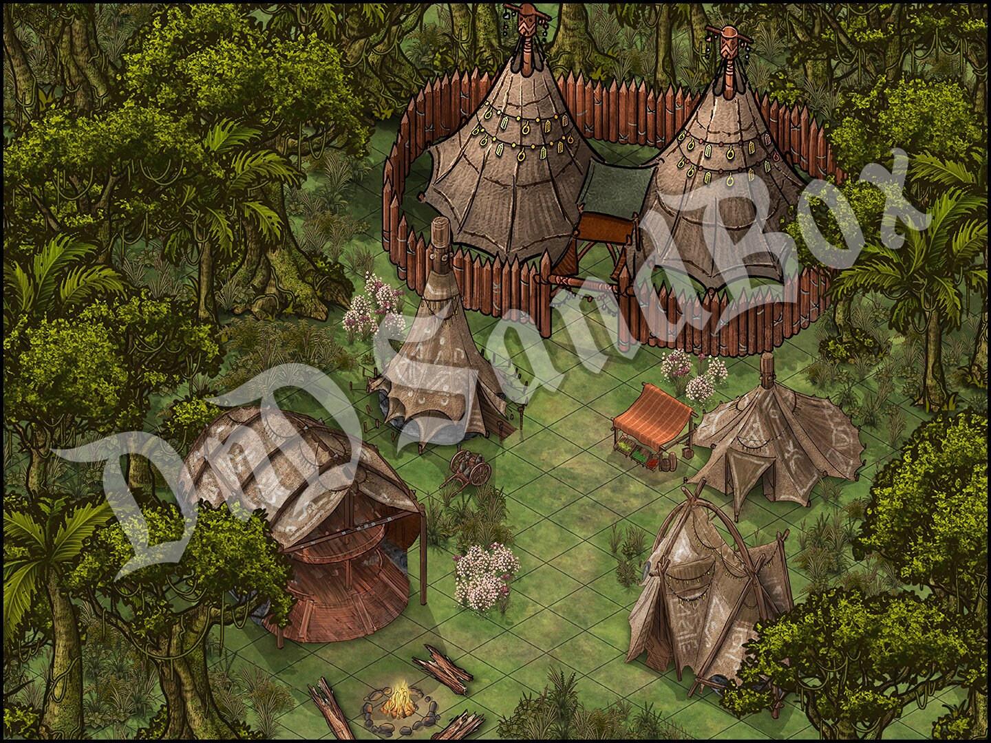 Small Jungle Camp Variants - Dnd Digital Map - Roll20 Dungeons and ...