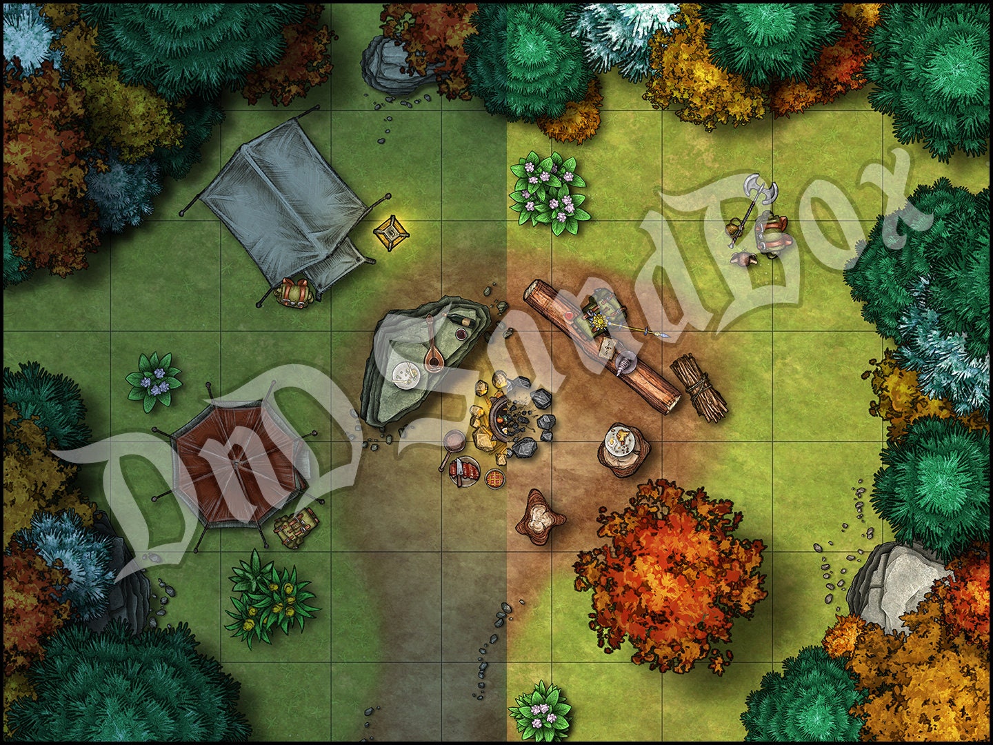Night and Day Campsite Maps - Dnd Digital Map - Etsy