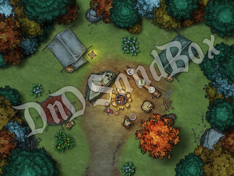 Night and Day Campsite Maps - Dnd Digital Map - Etsy