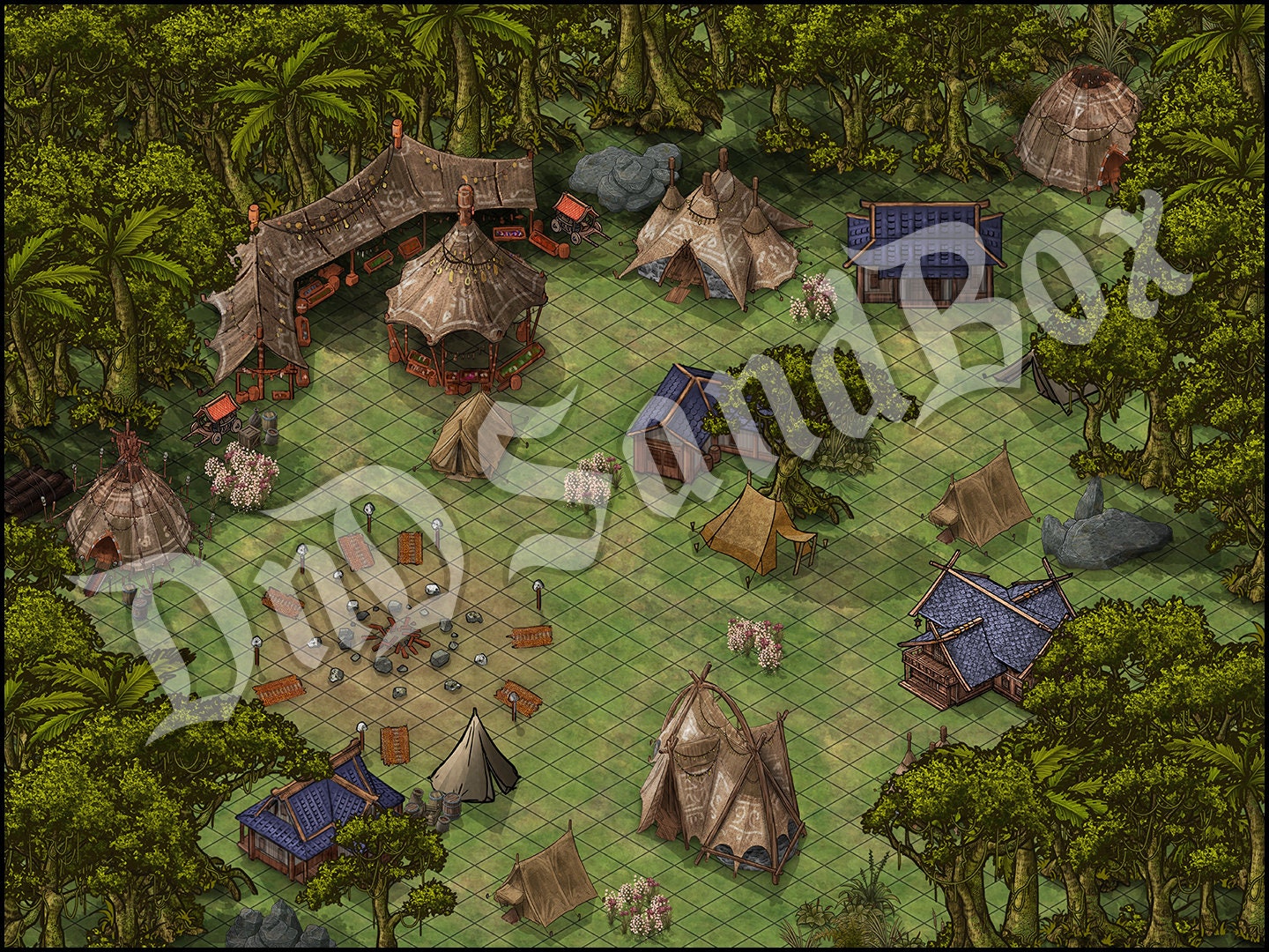 Outcast Jungle Camp - Dnd Digital Map - Roll20 Dungeons and Dragons ...