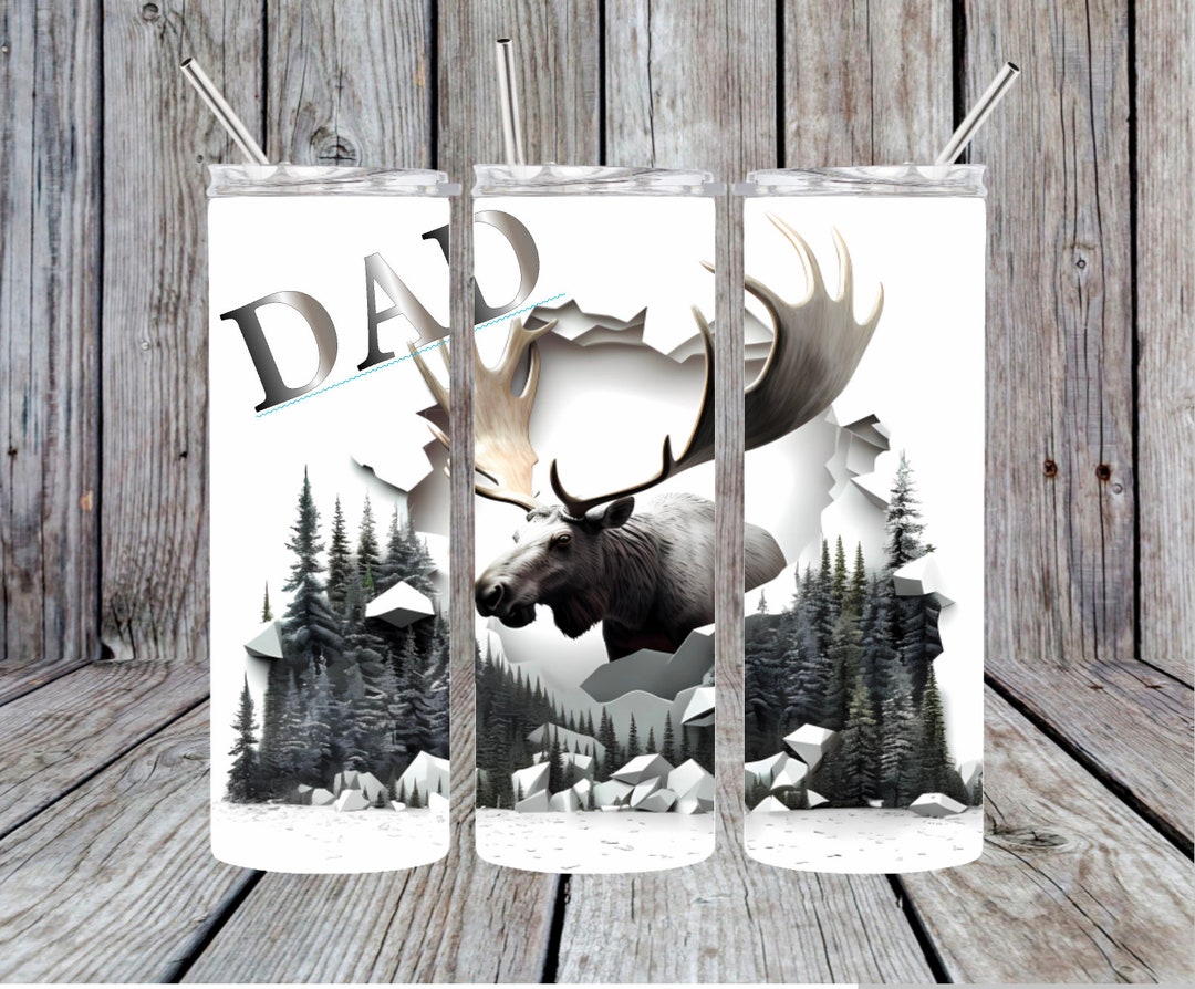 Unique 20 Oz Custom Dad 3D Moose Tumbler- Perfect for Father's Day - Etsy