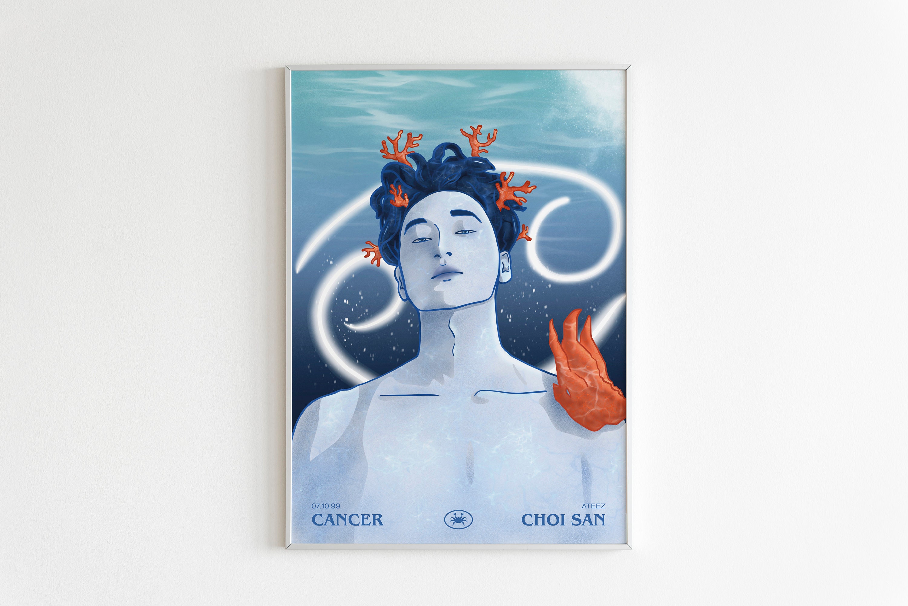 ATEEZ San Poster, Cancer Zodiac Collection, Handmade K-pop Wall Print ...