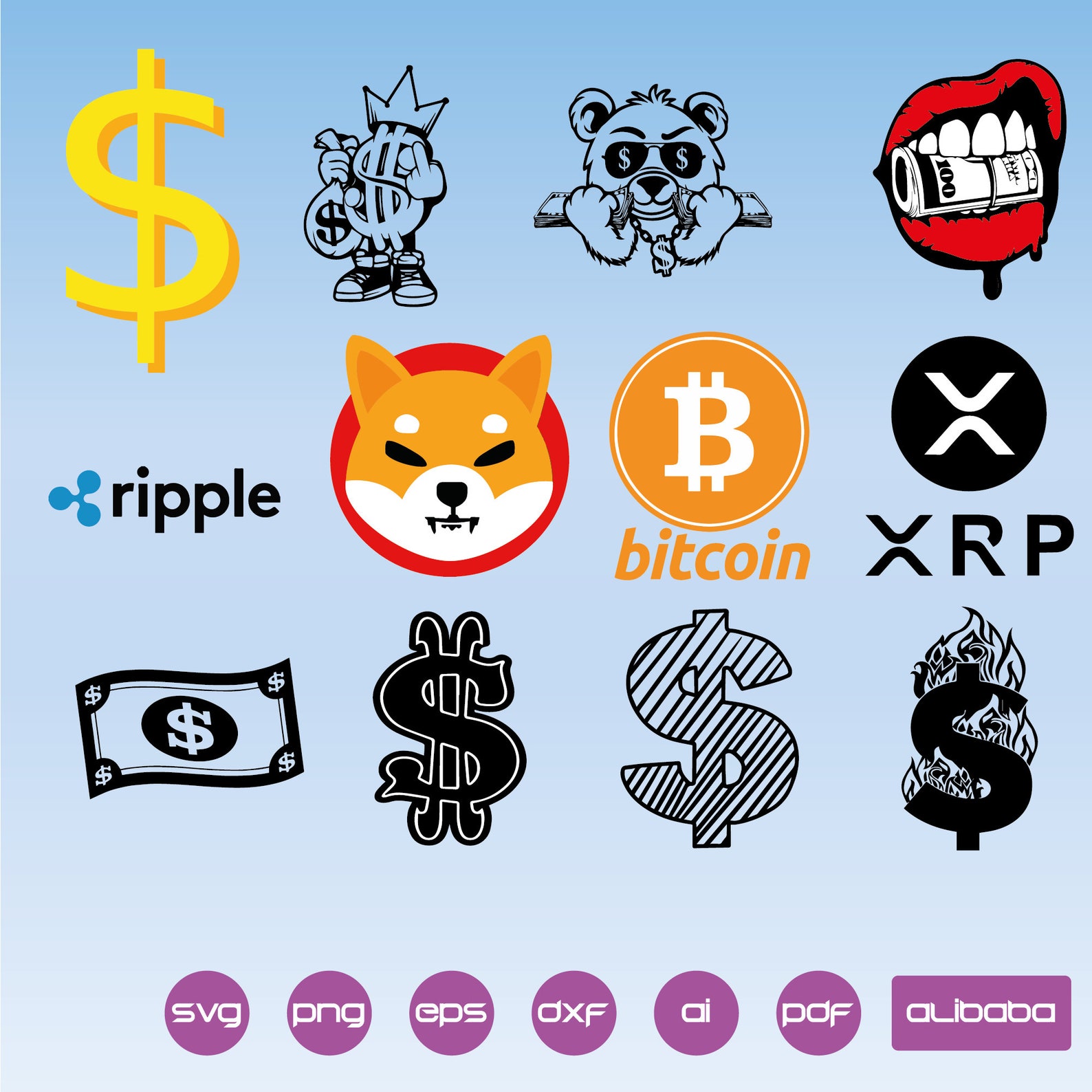 Money Roll Svg Png Dxf Eps Pdf | Vector Graphic Cut File Laser Clip Art ...