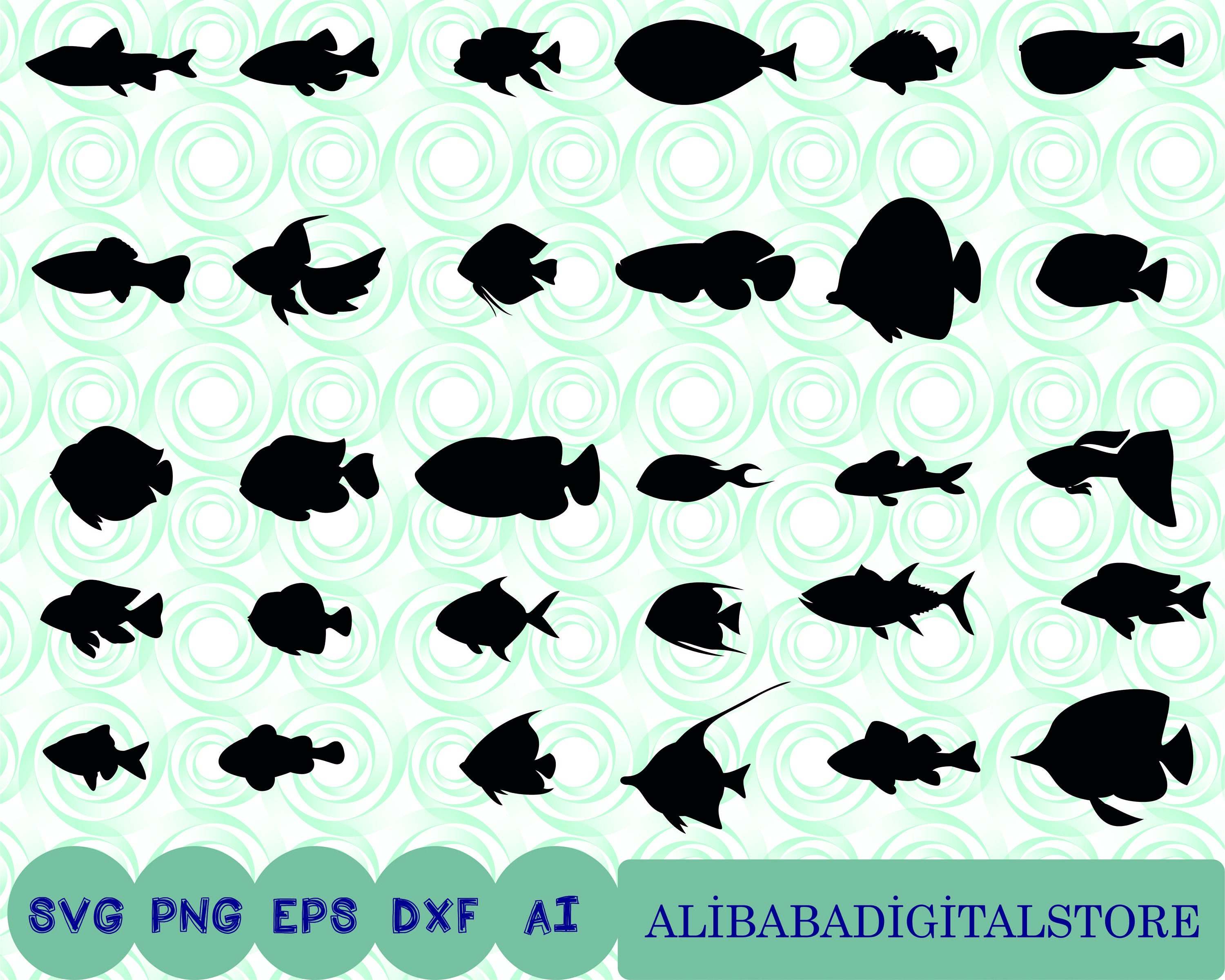 Fish SVG Bundle, Fish SVG, Fish Vector, Tropical Fish Svg, Fish ...