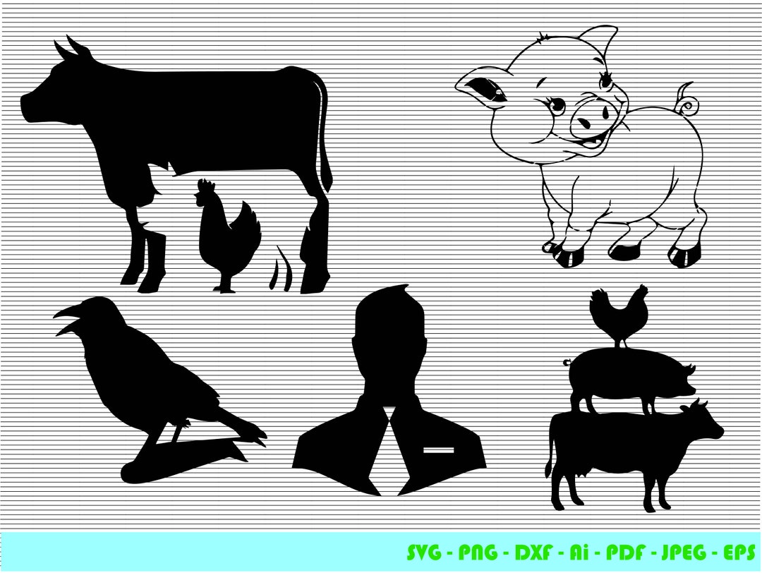 FARM ANIMALS SVG Bundle, Farm Animal Svg Cut Files for Cricut, Cow Svg ...