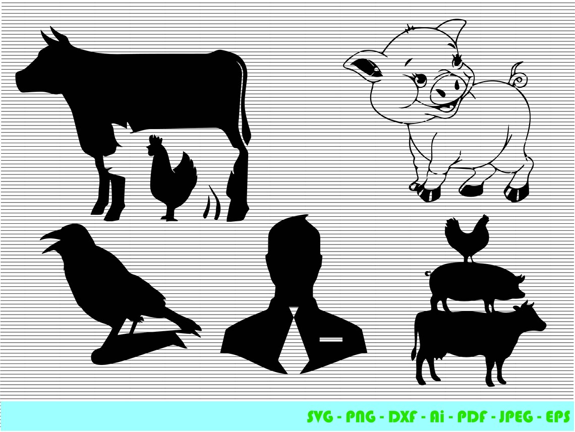 FARM ANIMALS SVG Bundle, Farm Animal Svg Cut Files for Cricut, Cow Svg ...