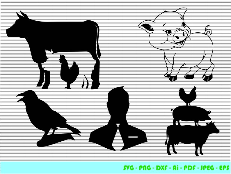 FARM ANIMALS SVG Bundle, Farm Animal Svg Cut Files for Cricut, Cow Svg ...