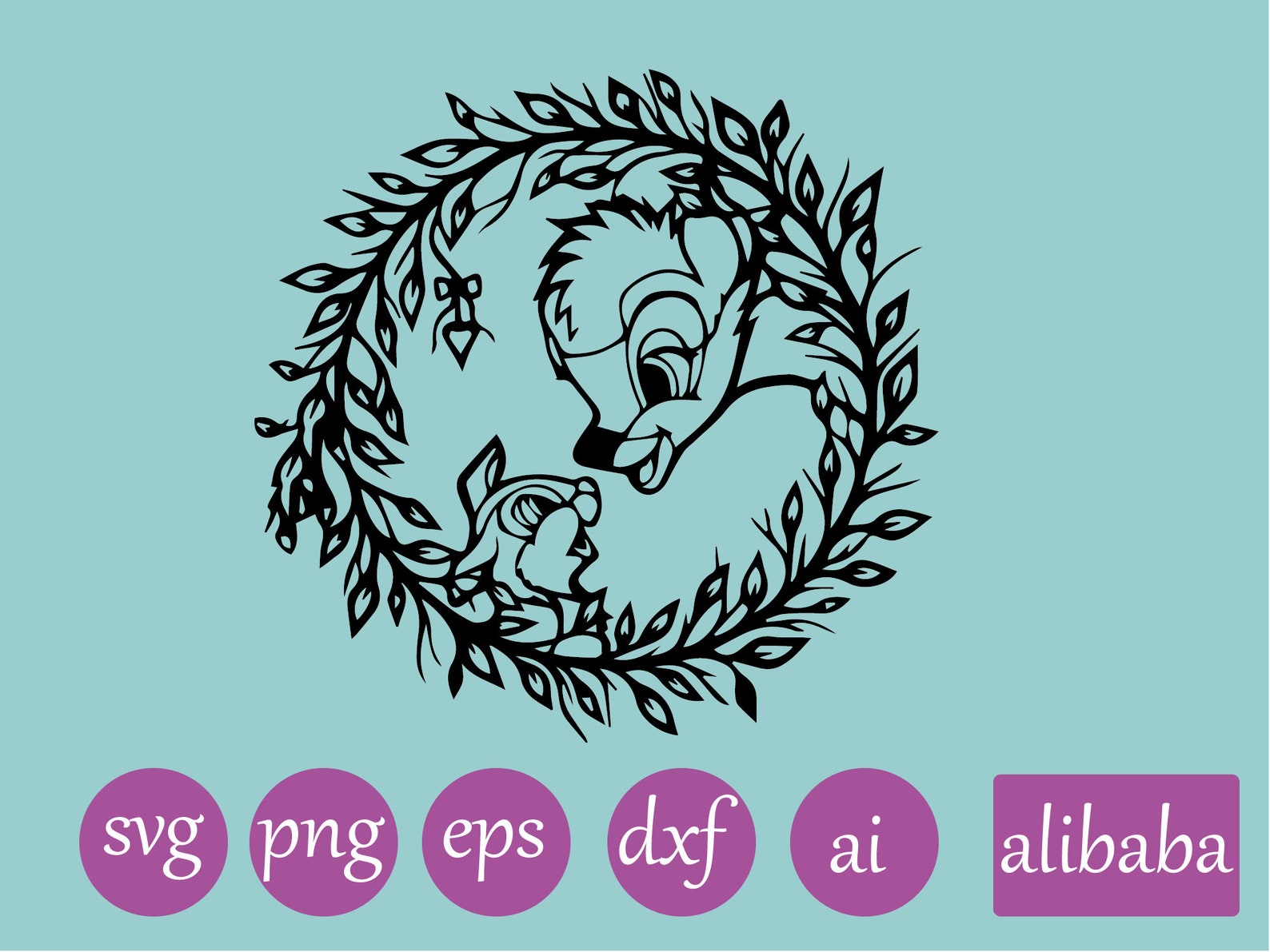 Bambi Svg, Bambi Cut File, Cartoon Svg, Bambi Silhouette, Thumper Svg ...