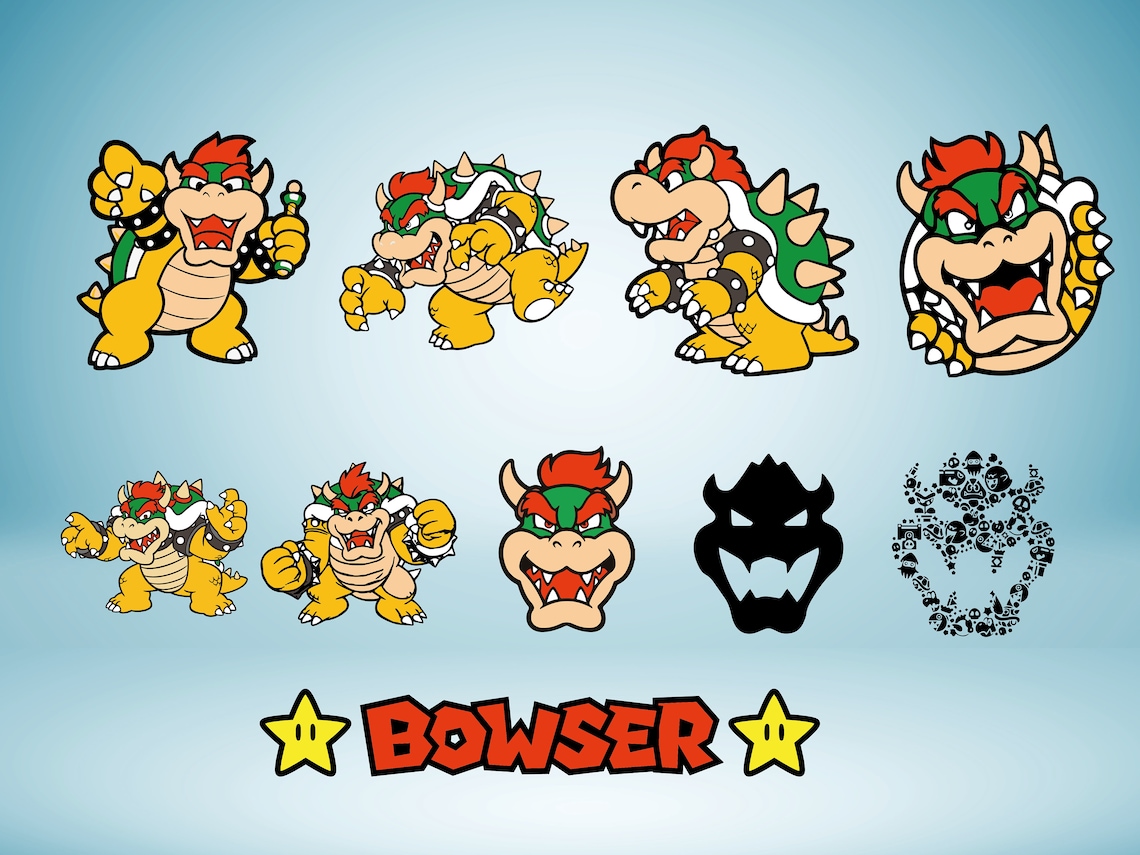 Bowser svg Bowser png Monster svg Super Mario svg Mario - Etsy Österreich