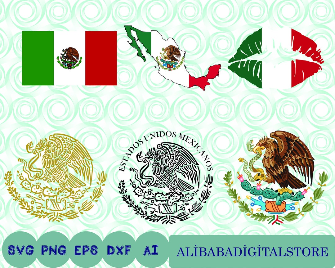 MEXICAN Eagle SVG Aguila Mexicana Cut File Mexican Flag Coat of Arms Eagle With Snake Hawk Bird ...