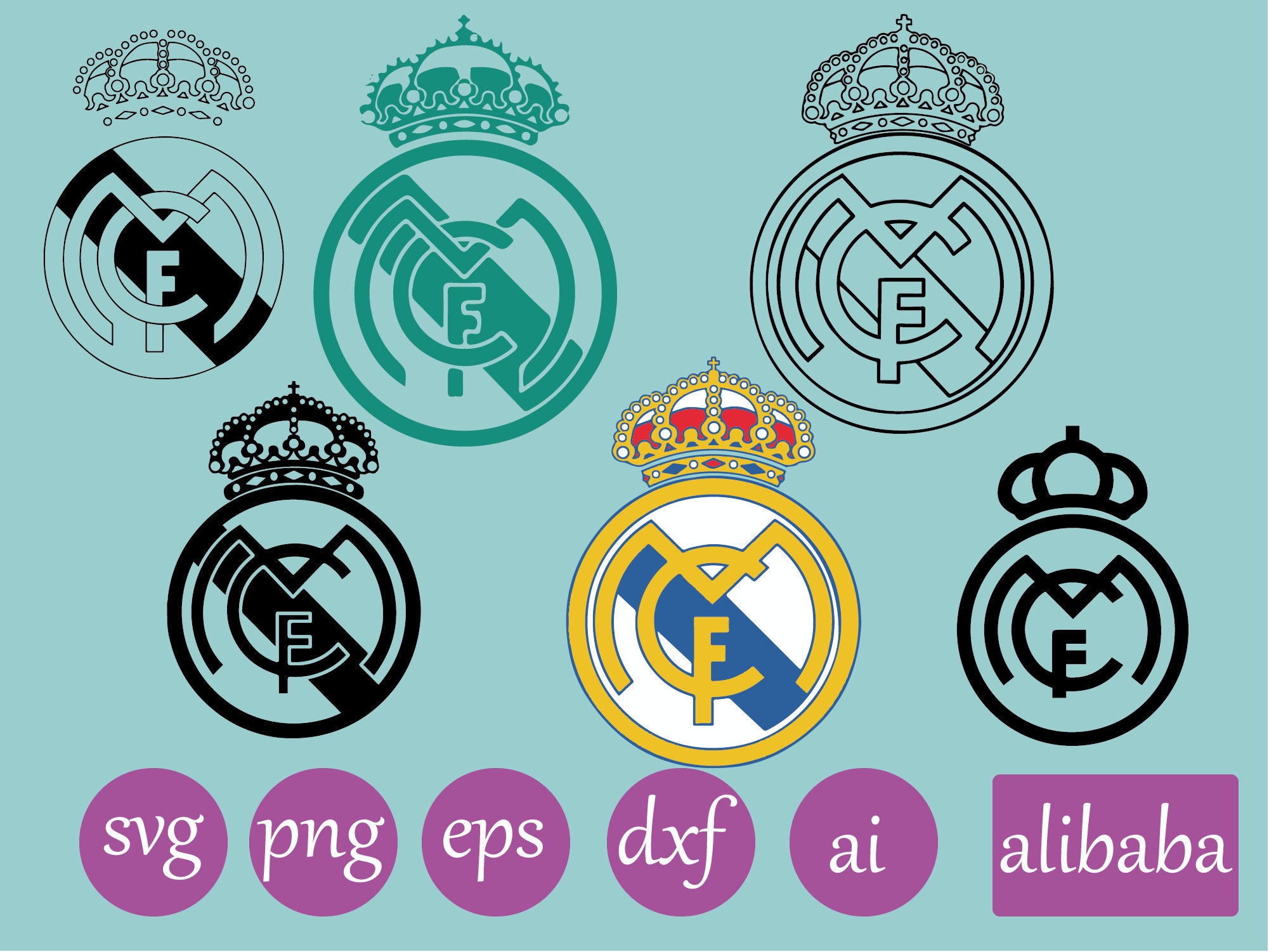 Real Madrid SVG Logo Pack Svg Png Ai Psd Eps - Etsy Hong Kong