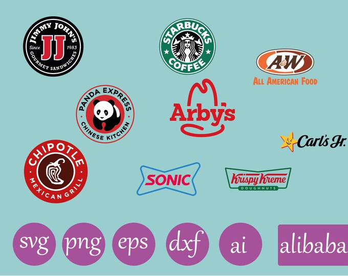 Restaurant Logo Vinyl Stickers - Etsy Canada