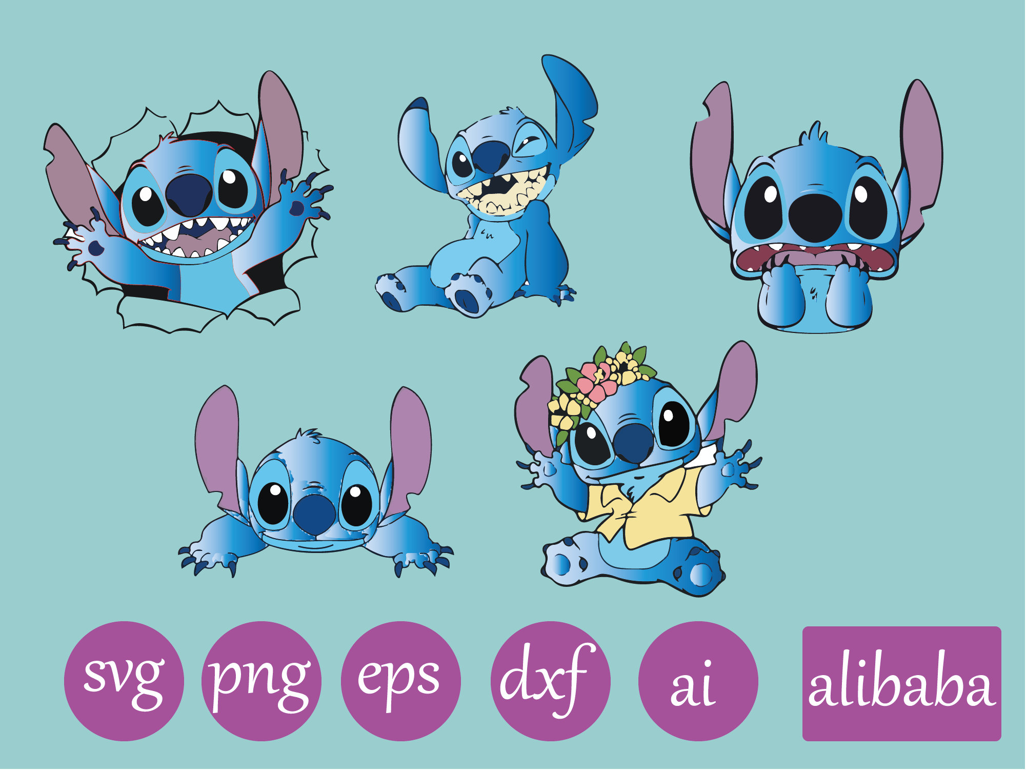 Stitch Svg, Stitch Pack, Lilo & Stitch Svg, Cut Files for Cricut, Png ...