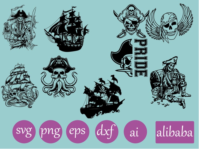 Pirate Svg Bundle | Pirate Skull Svg | Skull Svg | Pirate SVG | Pirate ...