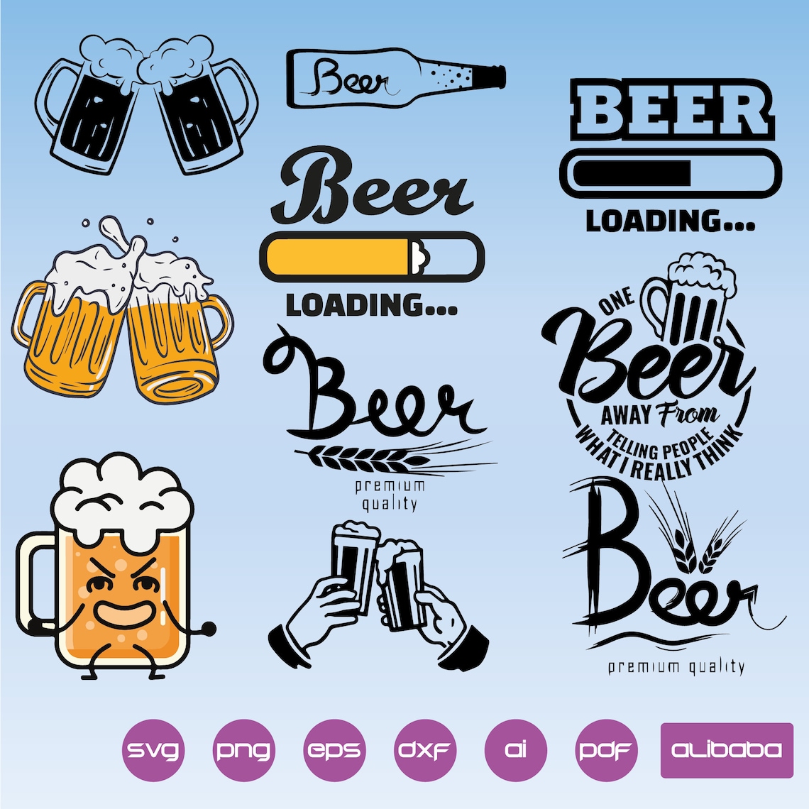BEER SVG BUNDLE, Beer Clipart Bundle, Beer Svg for Cricut, Beer Bottle ...