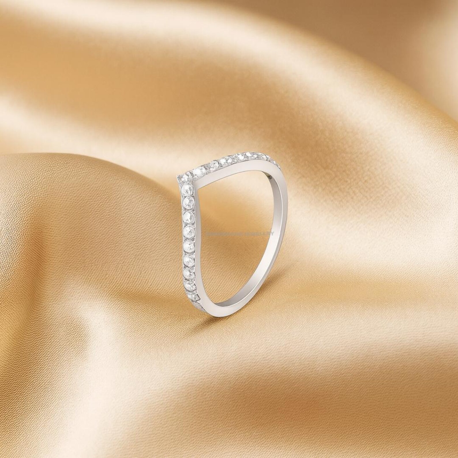 Minimalist V Shape Masonite Ring, Dainty Chevron Ring, 925 Sterling ...