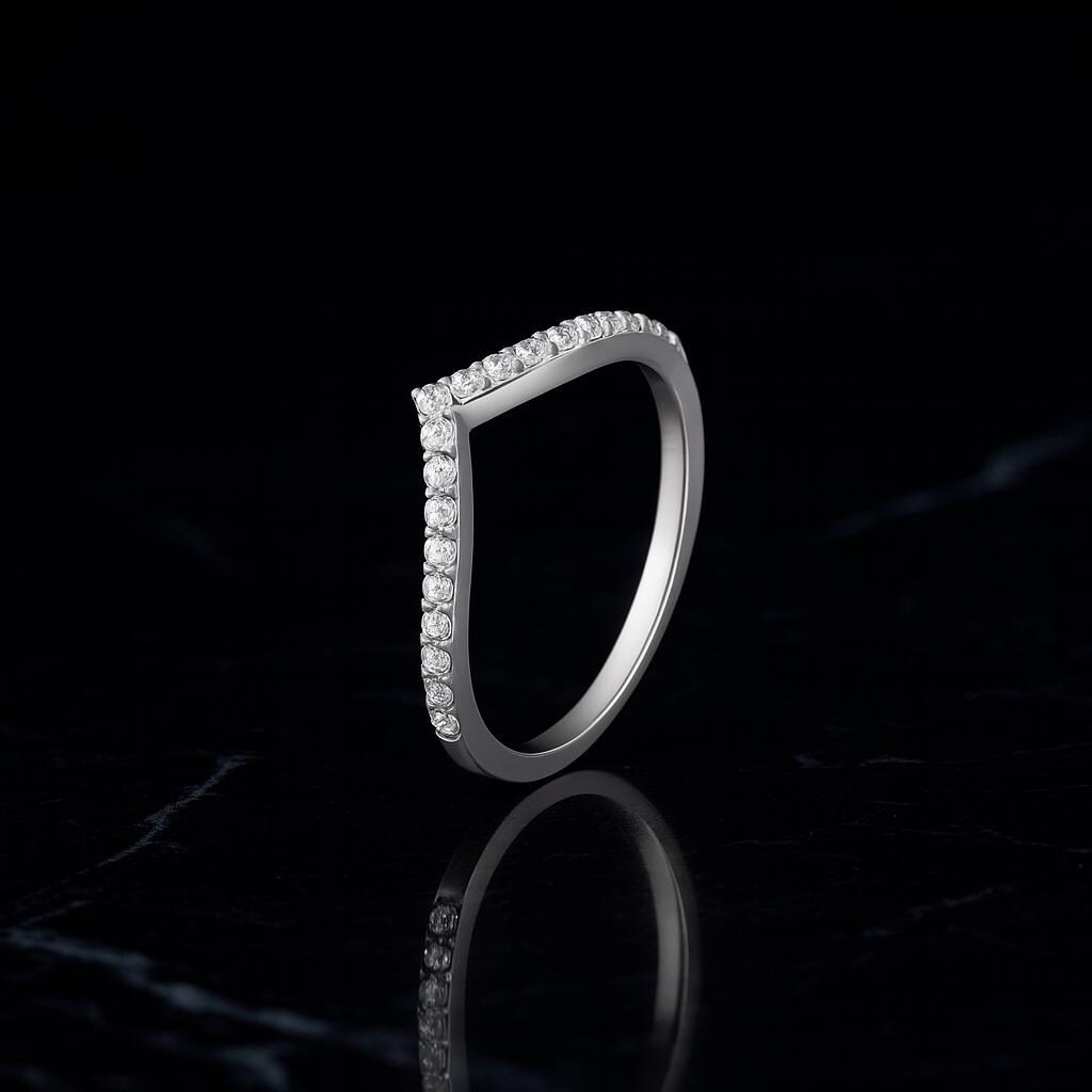 Minimalist V Shape Masonite Ring, Dainty Chevron Ring, 925 Sterling ...