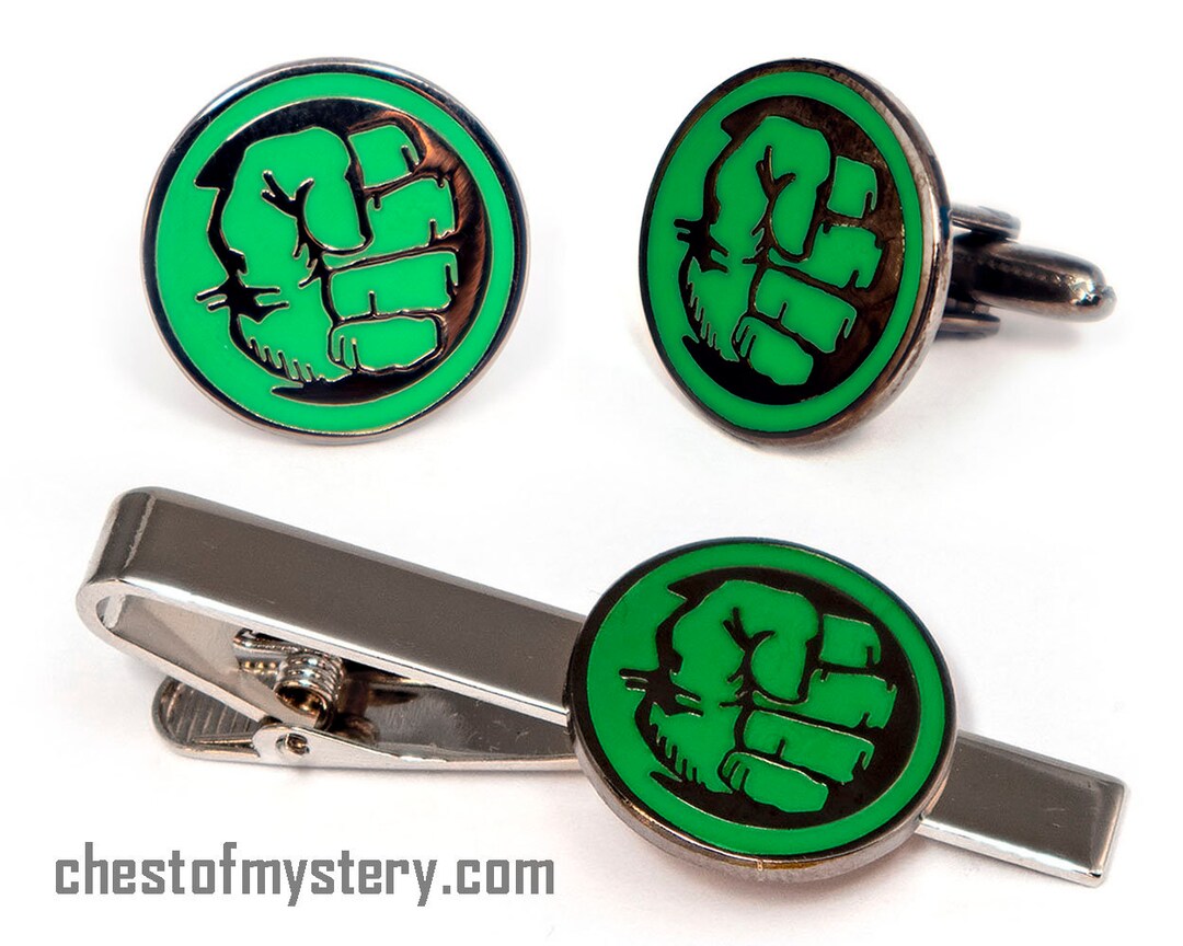 Incredible Hulk Cufflinks, Avengers Tie Clip, Men's Jewelry, Marvel Tie ...