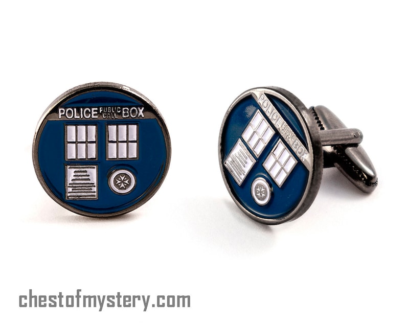 Tardis Cufflinks and Tie Clip Set, Doctor Who Jewelry - Etsy
