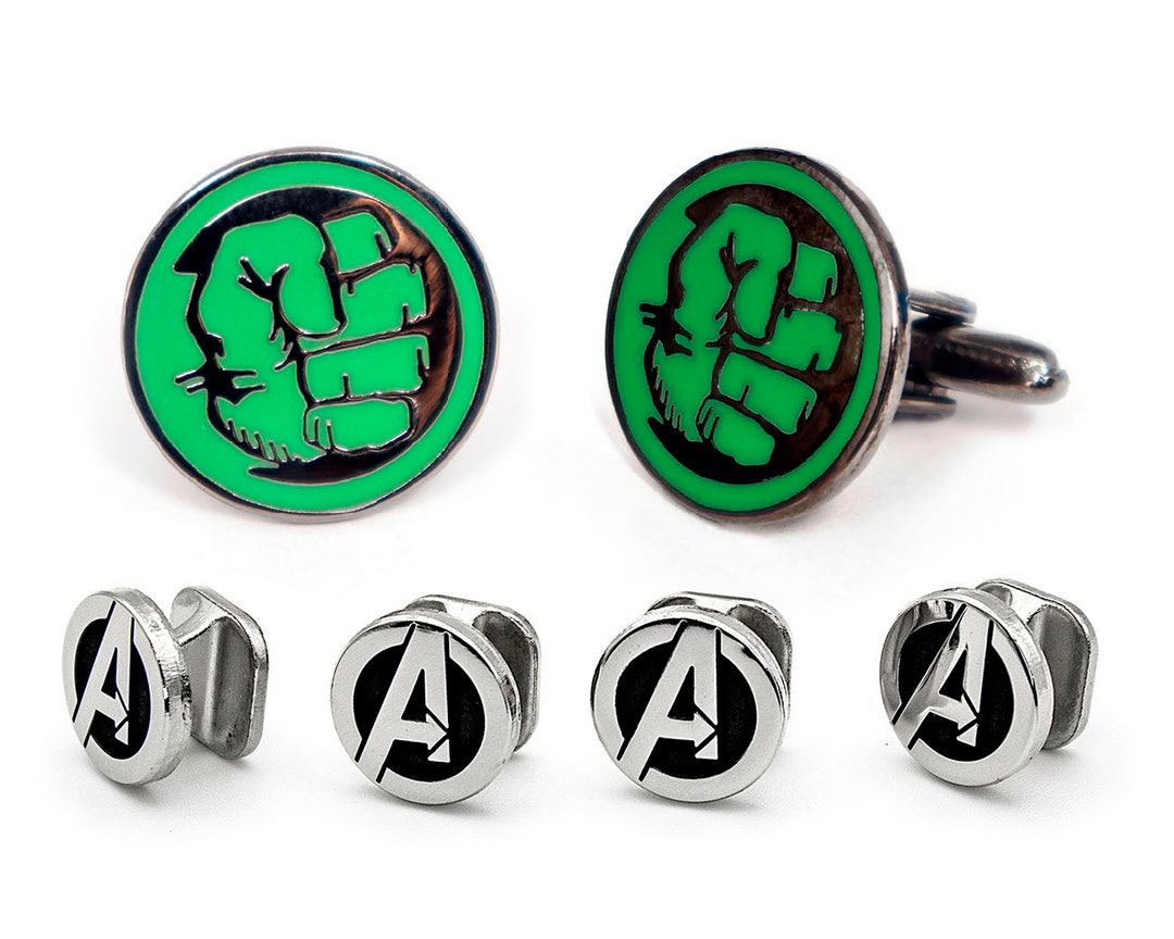 Incredible Hulk Tuxedo Studs, Avengers Cufflinks, Men's Jewelry Tux ...