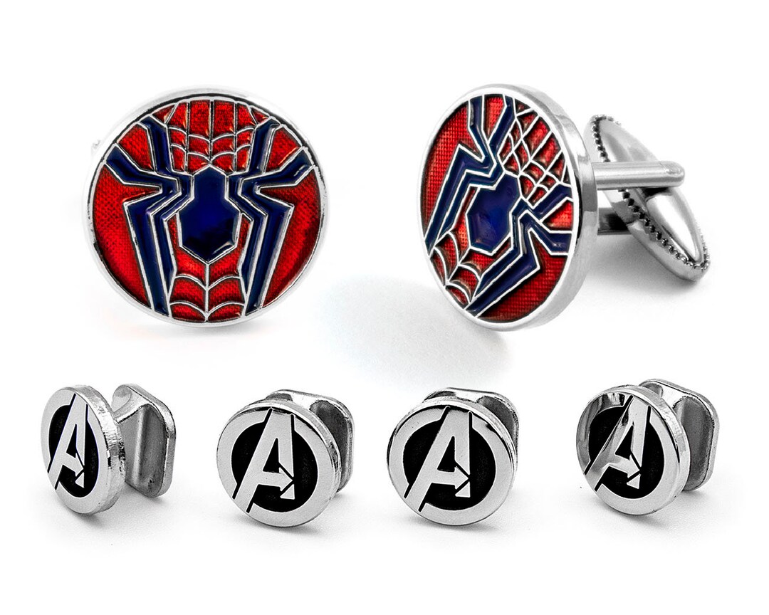 Spiderman Tuxedo Studs, Avengers Cufflinks, Spider-man Tux Buttons, Men ...