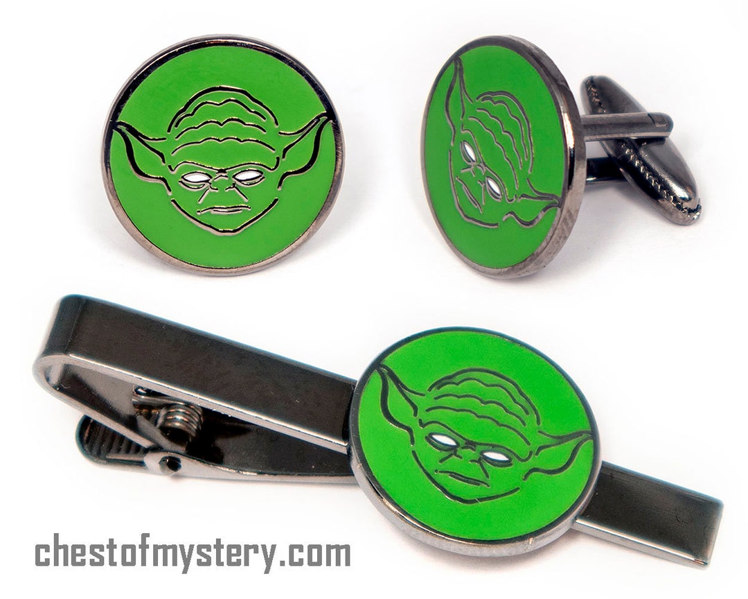 Star Wars Cufflinks, Yoda Grogu Tie Clip, Mandalorian Men's Jewelry ...