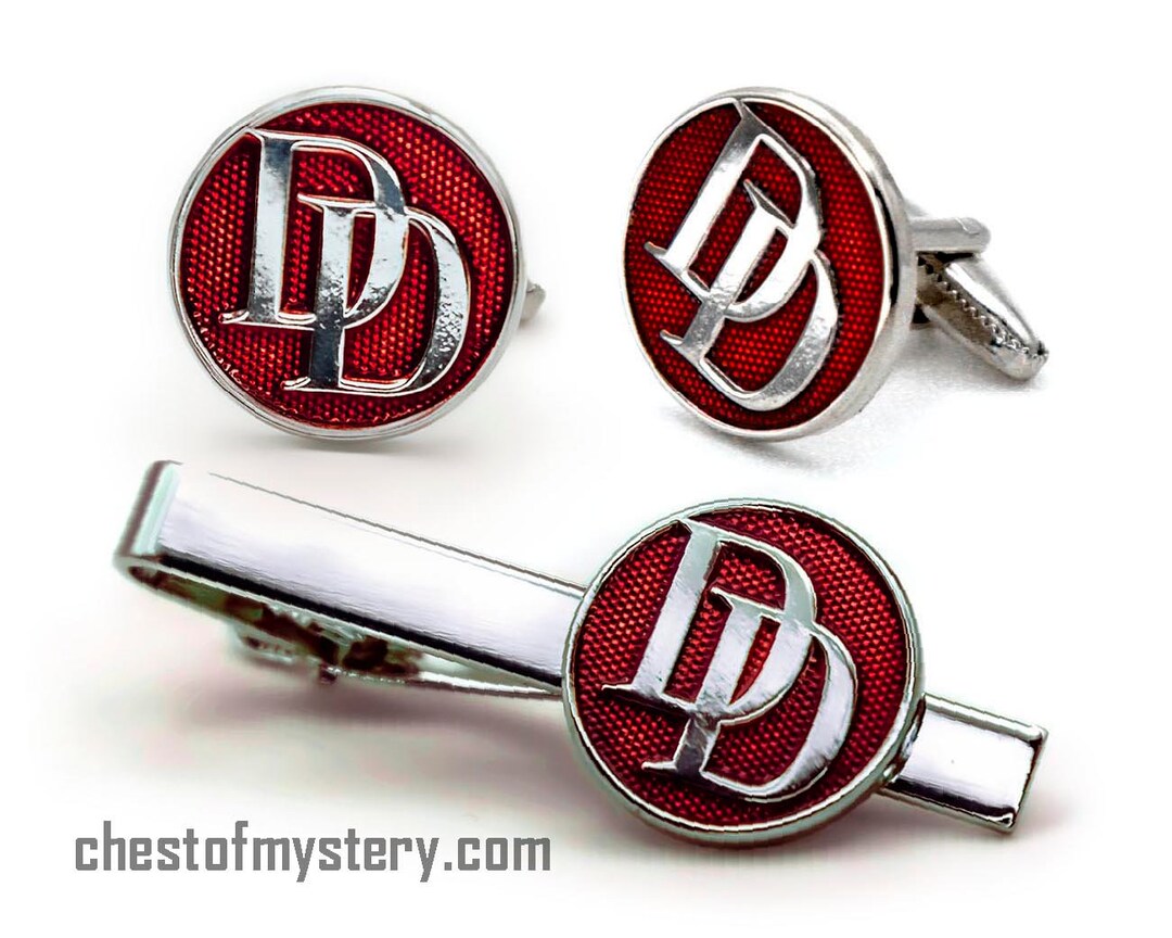 Dare Devil Cufflinks, Daredevil Tie Clip, Men's Jewelry, Marvel Tie Bar ...