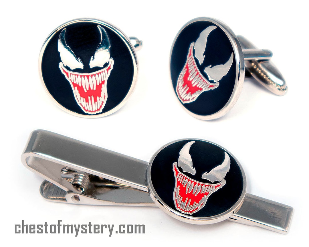 Venom Cufflinks, Spider-man Tie Clip, Spiderman Men's Jewelry, Marvel ...