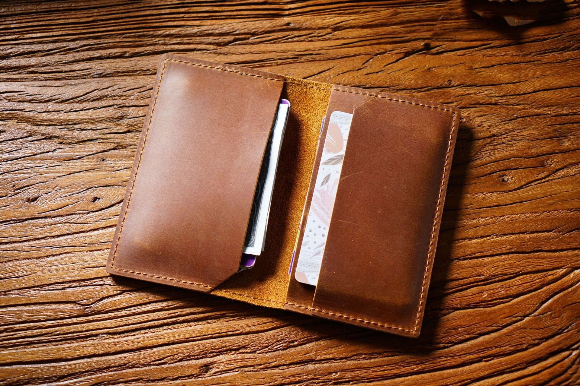 Personalized Leather Wallet Card Holder, Monogrammed Leather Wallet ...