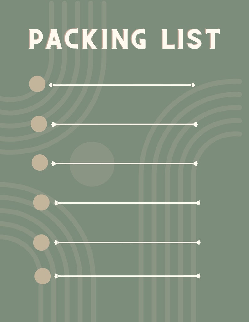 Digital Packing List - Etsy