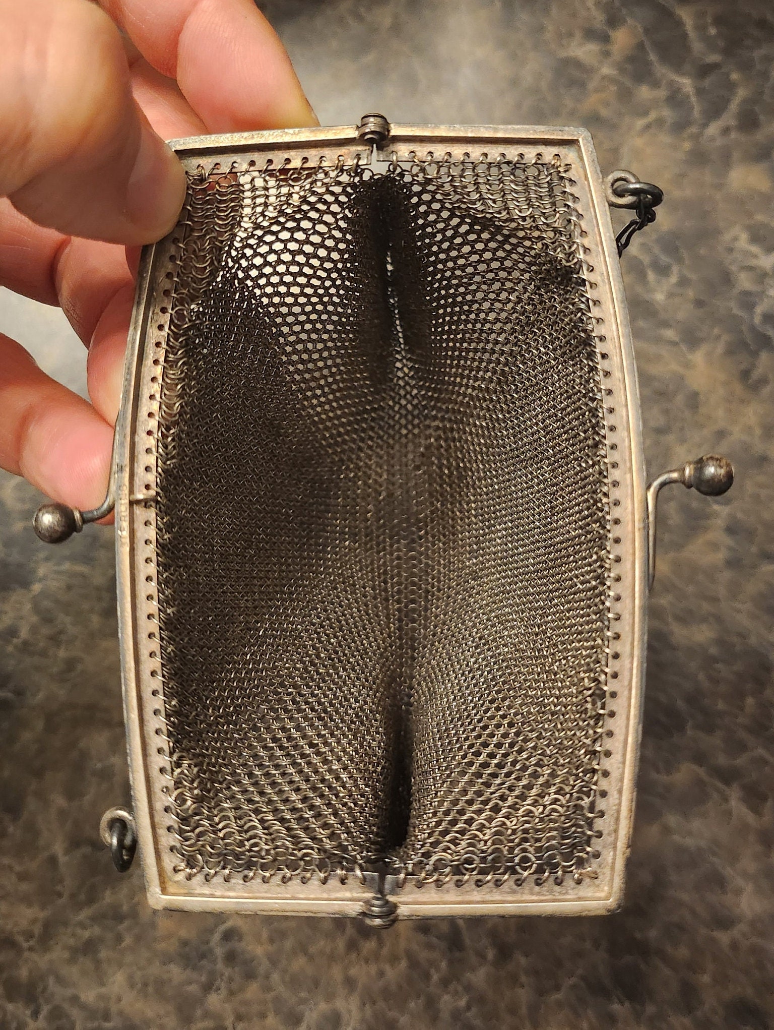 Vintage Sterling Silver Mesh Purse With Cabochon Clasp - Etsy