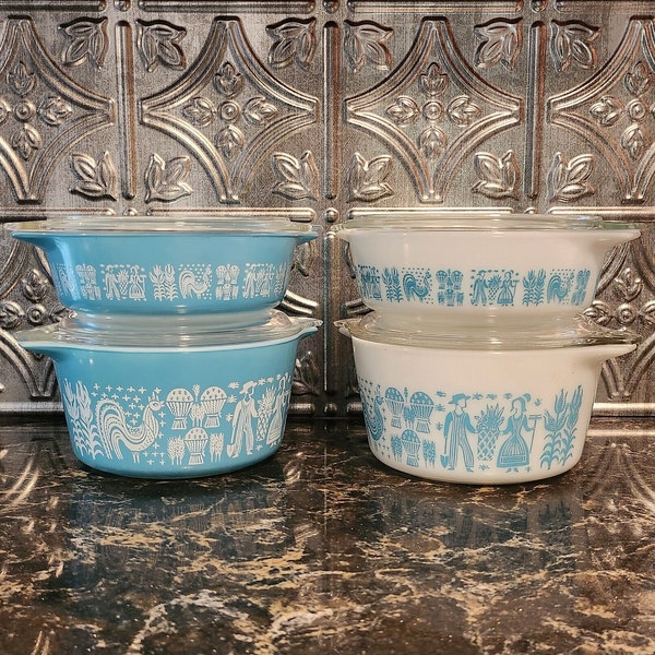 Pyrex Butterprint Set of 4 - Etsy