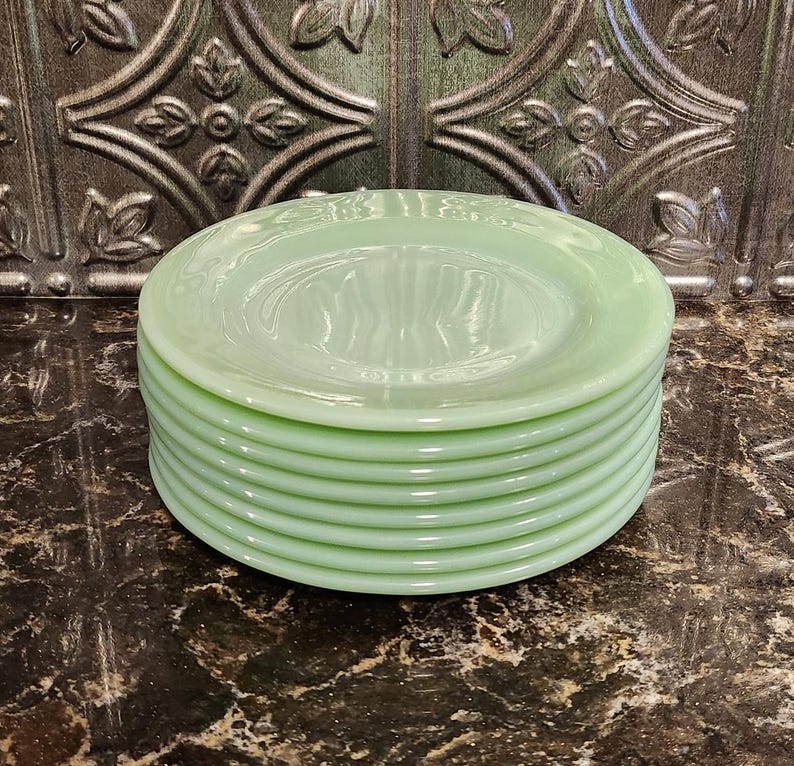 Vintage Fire King Set of 8 Jadeite 6.75 Bread & Butter Plates - Etsy