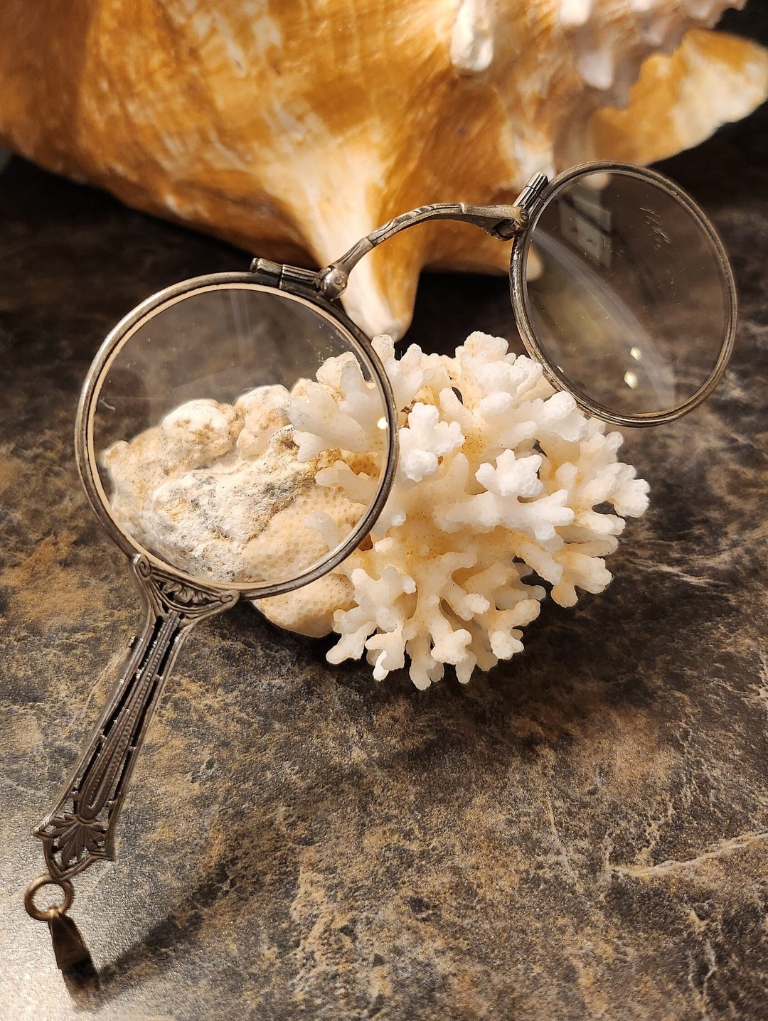 Vintage/art Deco Sterling Silver Collapsible Lorgnette Reading Glasses ...