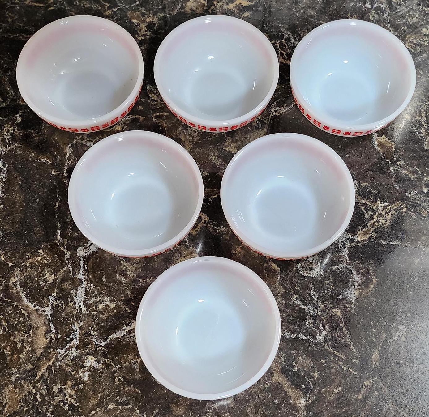 Rare Vintage Termocrisa Set of 6 Tulip & Checker Cereal Bowls - Etsy