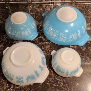 Vintage Pyrex Set of 4 Blue Amish Butterprint Cinderella - Etsy