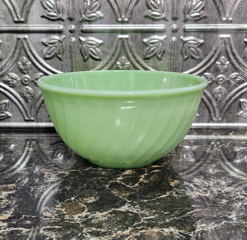 Vintage Fire King Set of 4 Original Jadeite Swirl Nested Mixing Bowls ...
