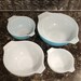 Vintage Pyrex Set of 4 Blue Amish Butterprint Cinderella Nesting Bowls ...