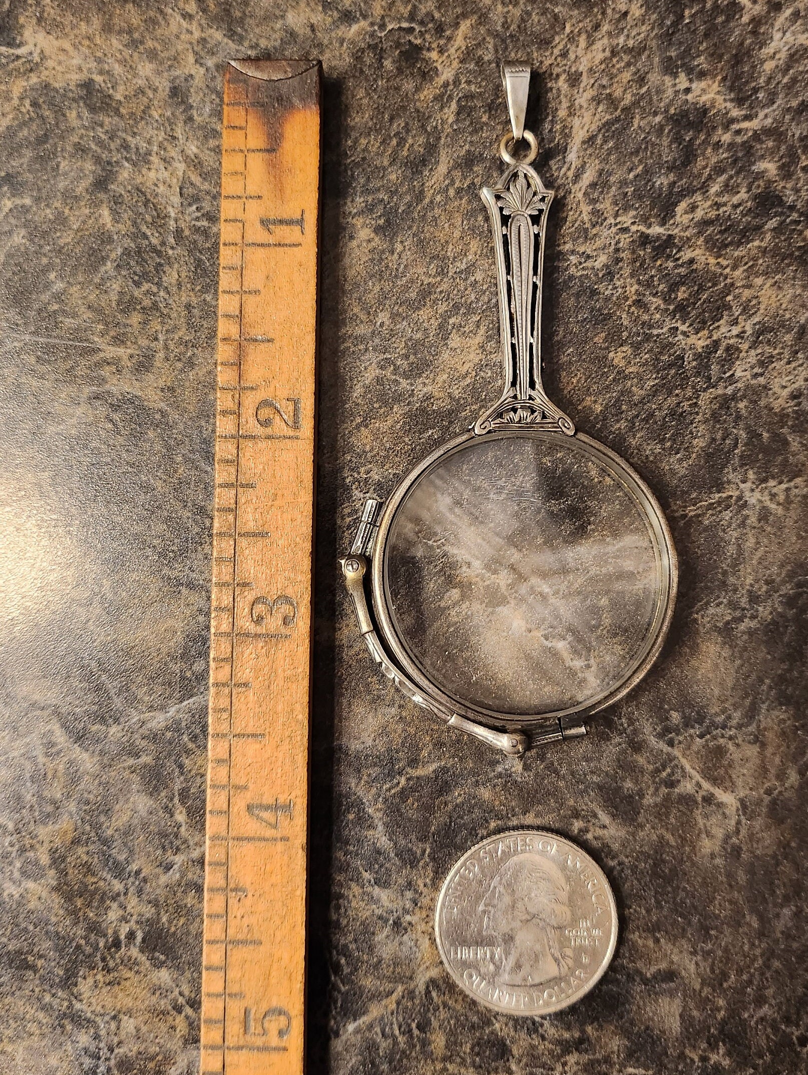 Vintage/art Deco Sterling Silver Collapsible Lorgnette Reading Glasses ...