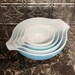 Vintage Pyrex Set of 4 Blue Amish Butterprint Cinderella Nesting Bowls ...