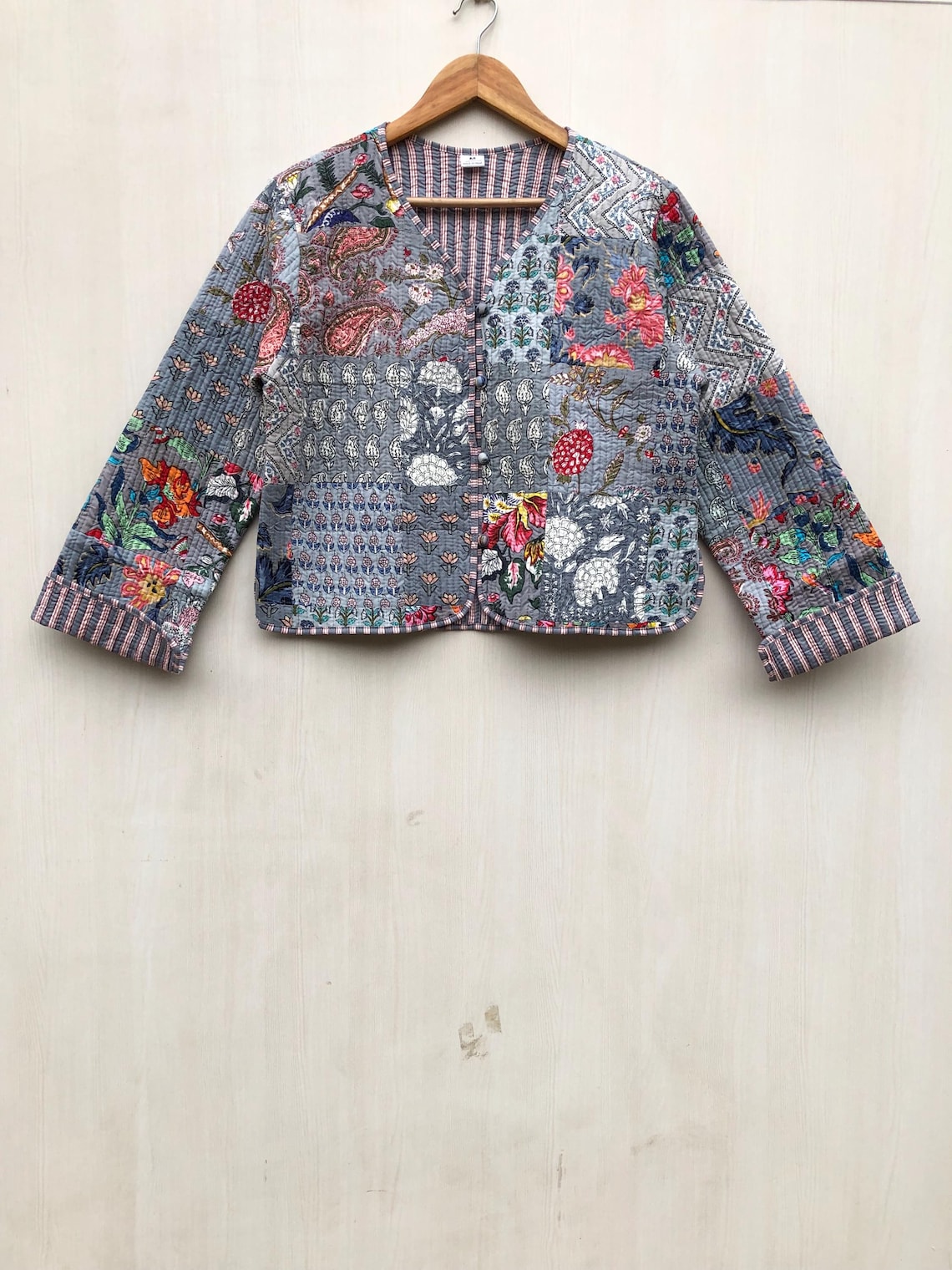 Indian Quilted Jacket Cotton Coat, Handmade Winter Wear Quilted Unisex ...