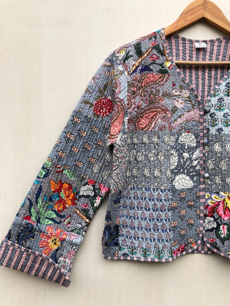 Indian Quilted Jacket Cotton Coat, Handmade Winter Wear Quilted Unisex ...