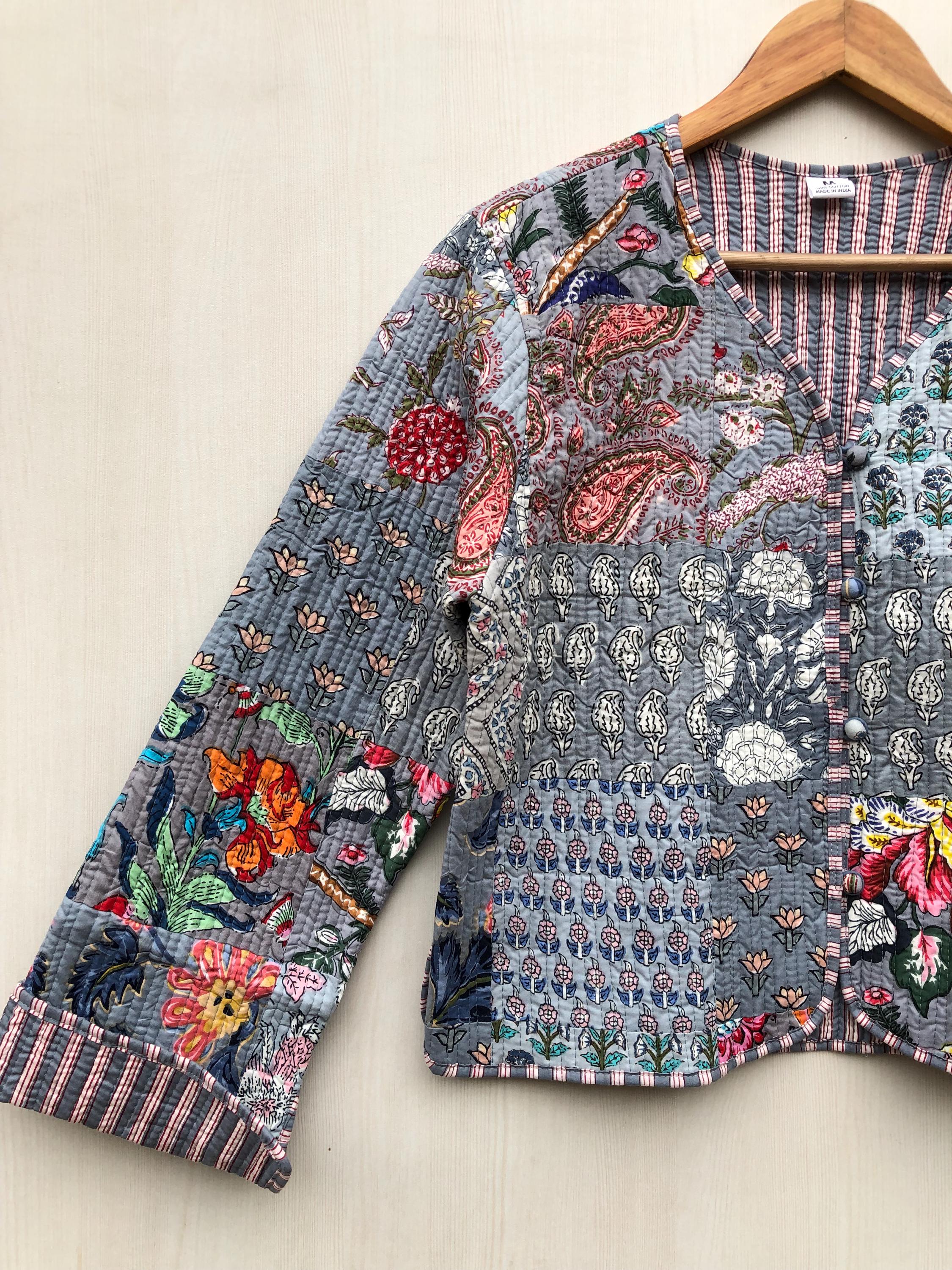 Indian Quilted Jacket Cotton Coat, Handmade Winter Wear Quilted Unisex ...