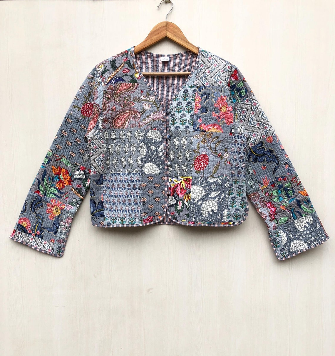Indian Quilted Jacket Cotton Coat, Handmade Winter Wear Quilted Unisex ...