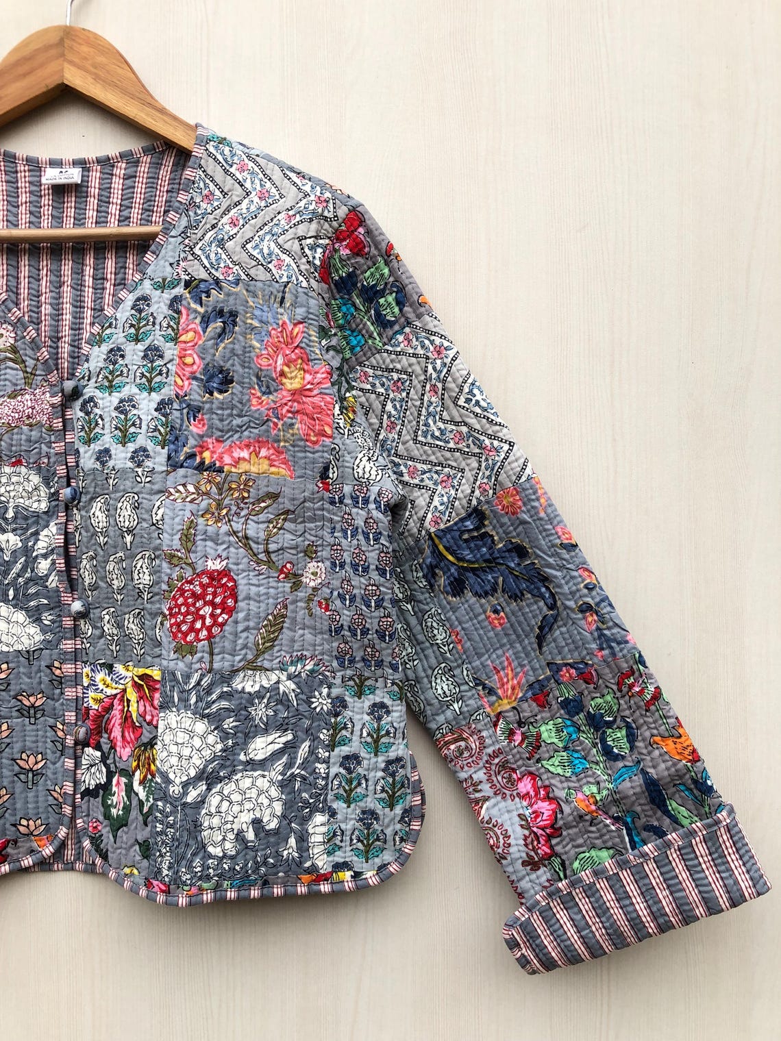 Indian Quilted Jacket Cotton Coat, Handmade Winter Wear Quilted Unisex ...