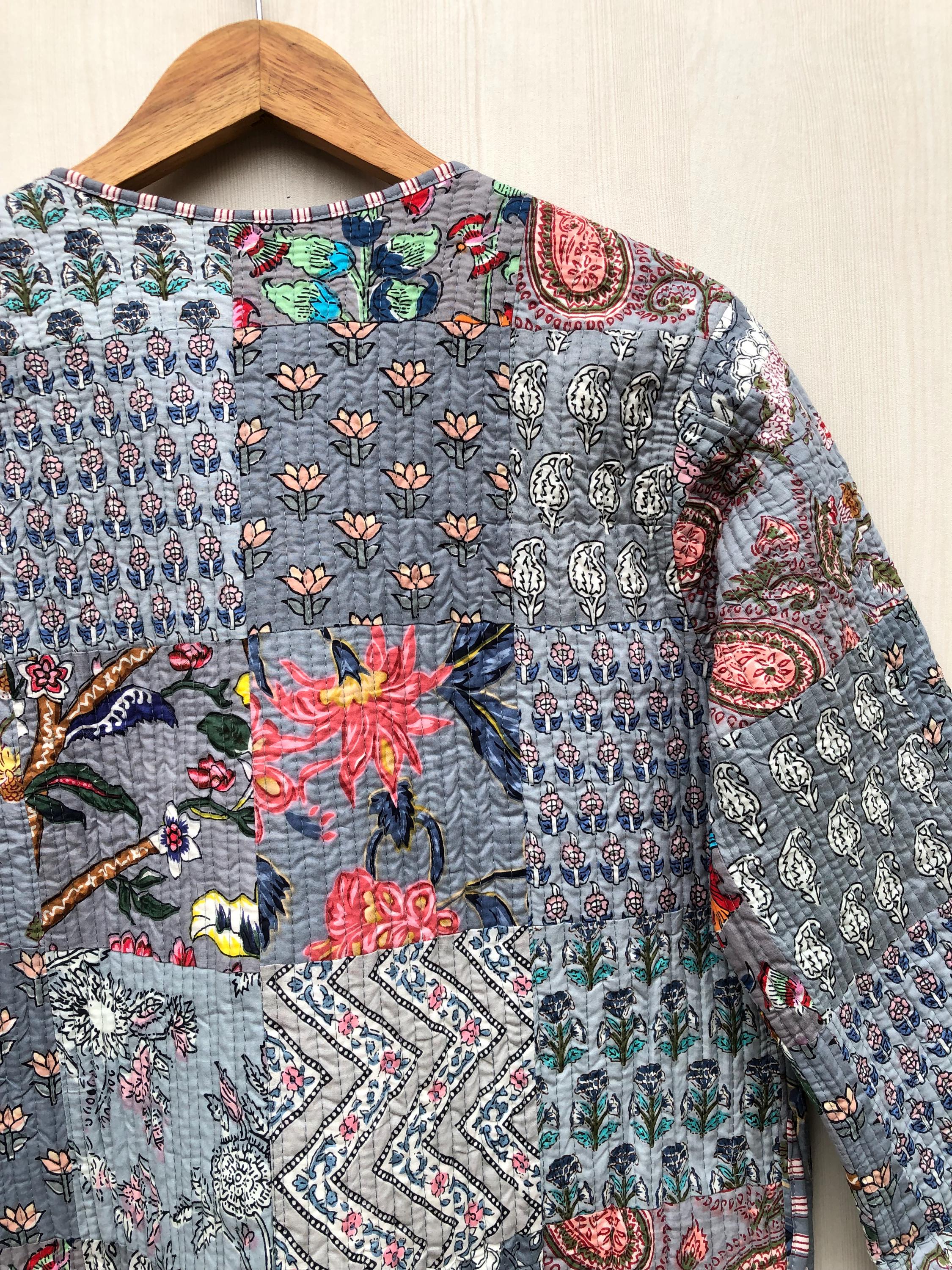 Indian Quilted Jacket Cotton Coat, Handmade Winter Wear Quilted Unisex ...