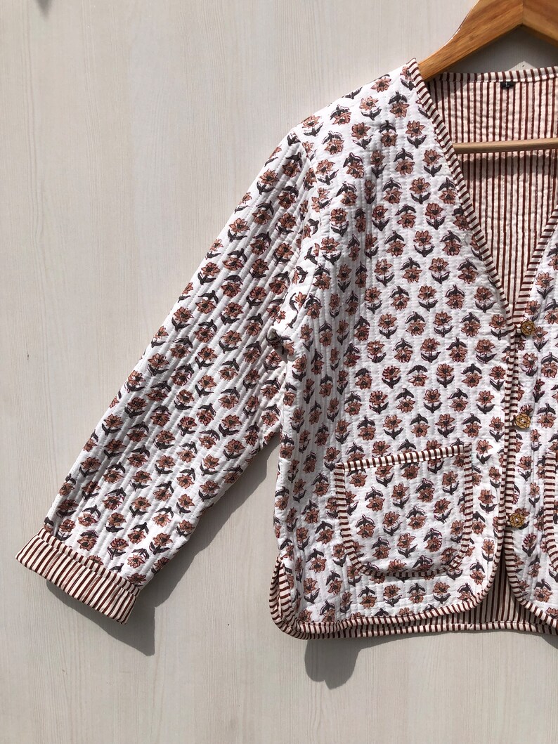 New Style Women's Quilted Jacket Block Printed Boho Style Quilted ...