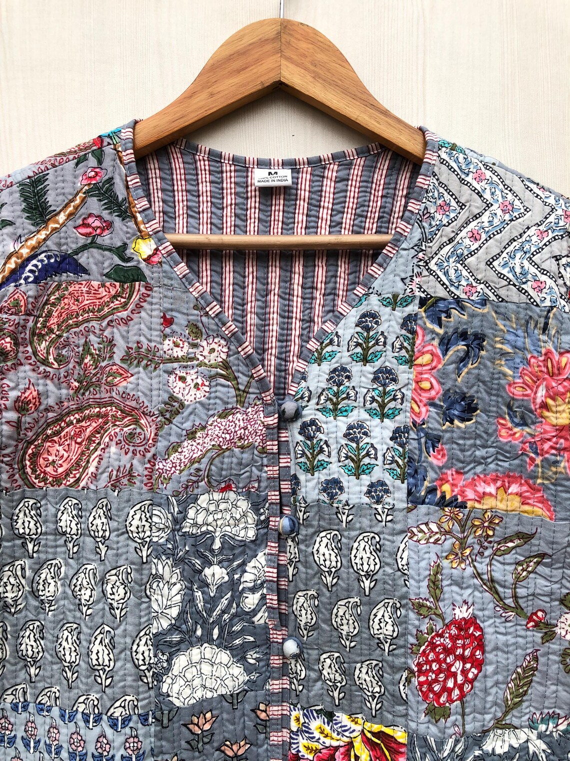 Indian Quilted Jacket Cotton Coat, Handmade Winter Wear Quilted Unisex ...